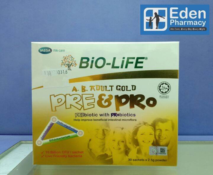 Bio Life Bio-Life A.B. Adult Gold Pre & Pro Prebiotic with Probiotics ...