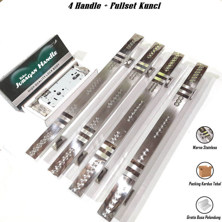 Gagang Pintu Isi 4 Set Kunci 60 cm - Handle Pintu 2 Set Lengkap ...