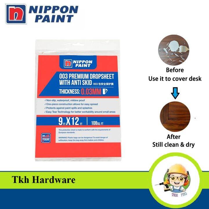 Nippon Paint Plastic Drop Cloth Protective Bag 9ft x 12ft Plastic Sheet ...