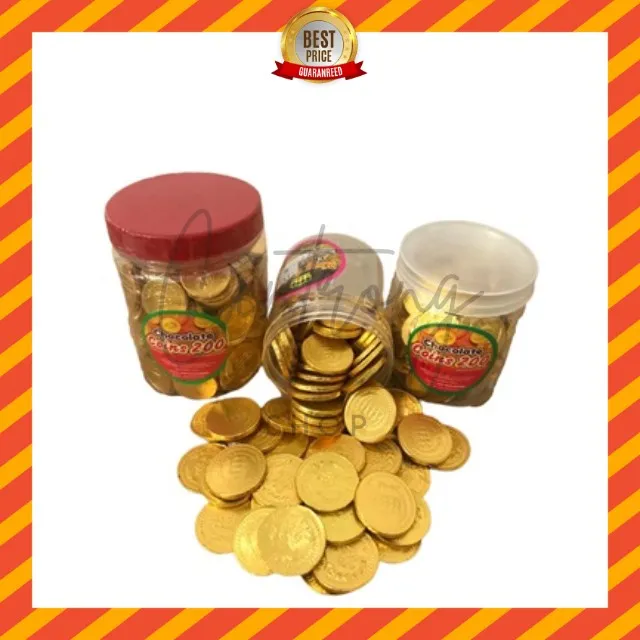 Coklat Koin Emas 1 Toples/ Chocolate Coin Dollars/ Cemilan Cokelat ...