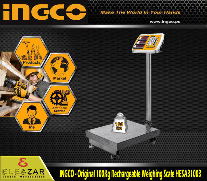 INGCO - Original 100Kg Rechargeable Weighing Scale HESA31003 | Lazada PH