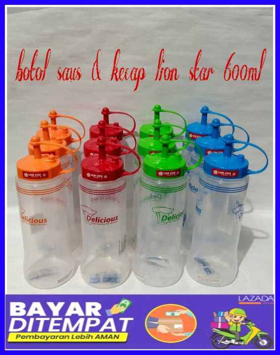 3 PCS Botol Kecap 600ML / TS-53 Bistro Sauce Keeper 600ML / Botol Saus Merek Lion Star 600ML ...