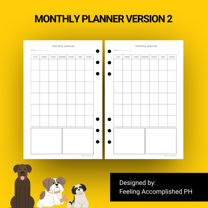 FAP 2023 Monthly Planner Binder Refill A5 and A6 6 Holes V2 Loose Leaf ...