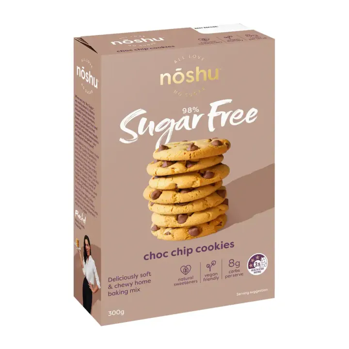 Noshu 98% Sugar Free Choc Chip Cookies Baking Mix 300g | Lazada PH