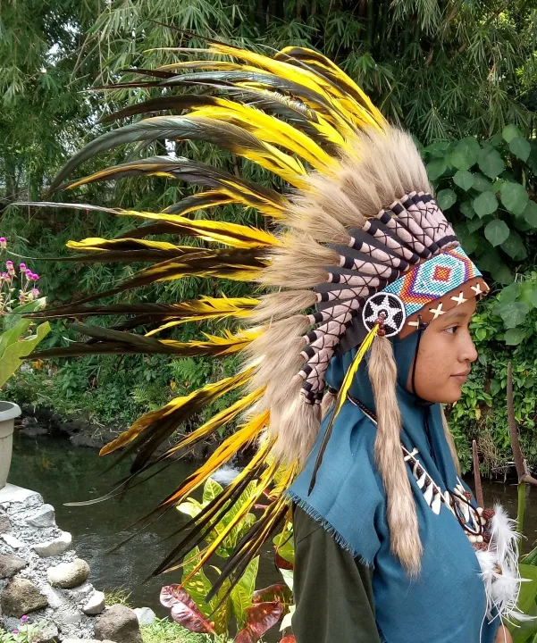 warbonnet / topi indian / topi pentas seni / topi bulu ayam / topi ...