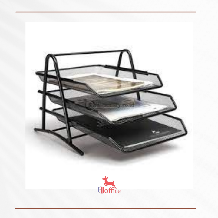 Rak Surat Susun Besi / Tray 3 Susun Vtec Besi / Rak Dokumen | Lazada ...