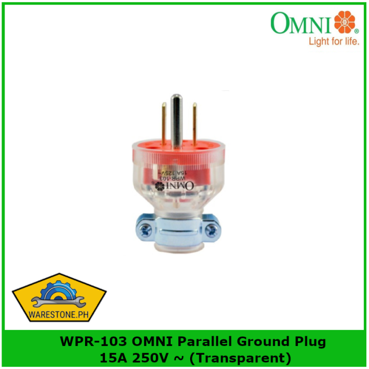 WPR-103 OMNI Parallel Ground Plug 15A 250V ~ (Transparent) | Lazada PH