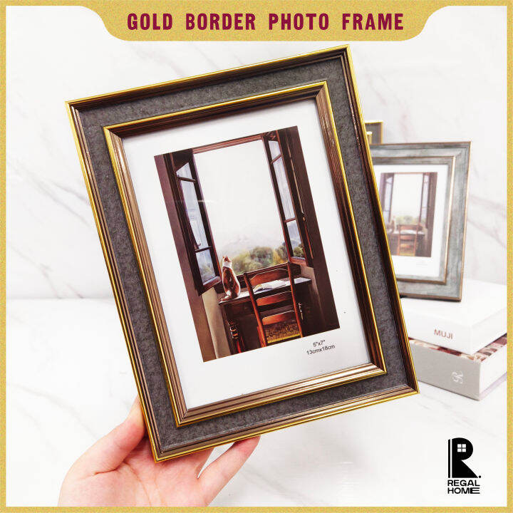 Gold Border Glazed Photo Picture Frame All Sizes Aesthetic Home ...