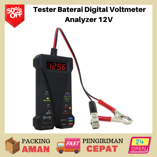 Tester Baterai Digital Voltmeter Analyzer 12V / Digital Voltmeter ...