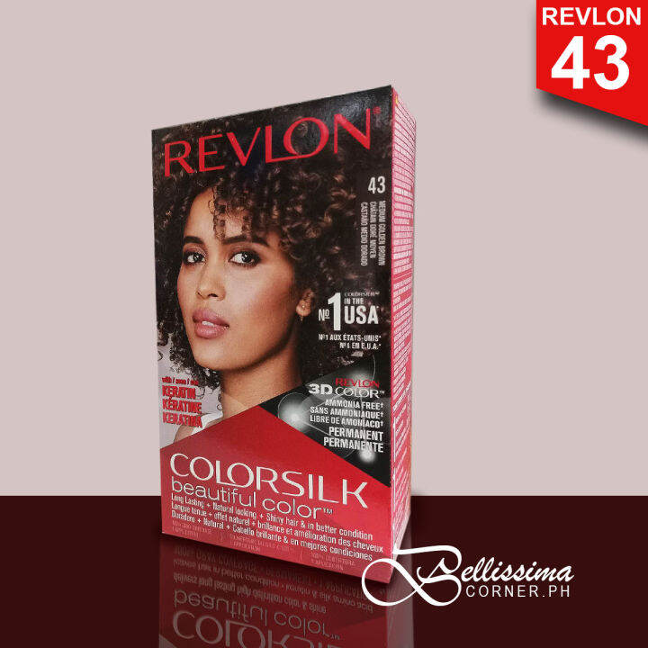 revlon colorsilk Medium Golden Brown 43 Permanent and Ammonia Free ...