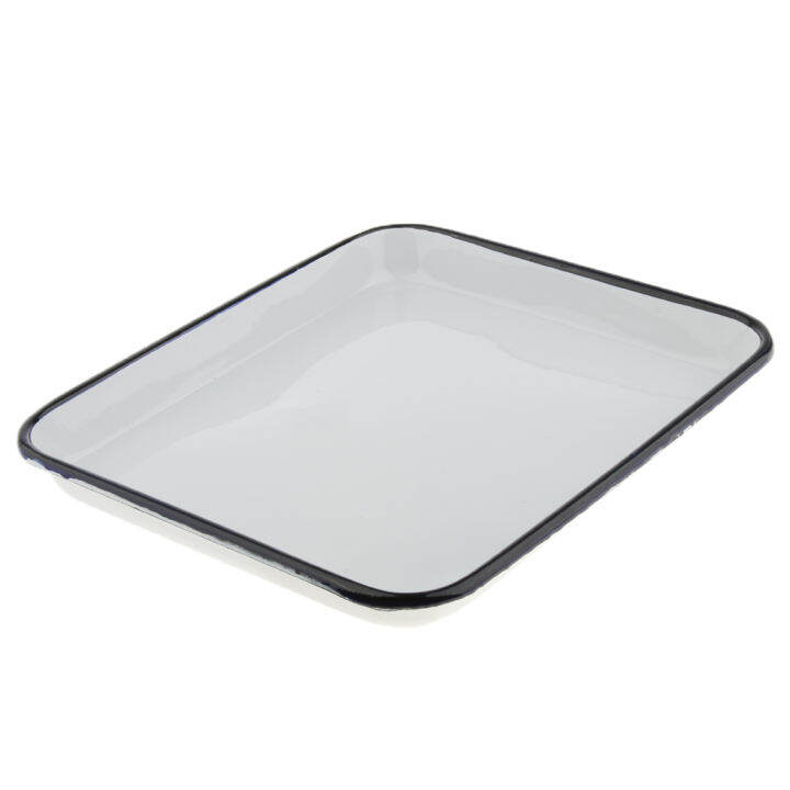 Fenteer Enamel Butcher Tray Medical Lab Instrument Disinfection Tray ...