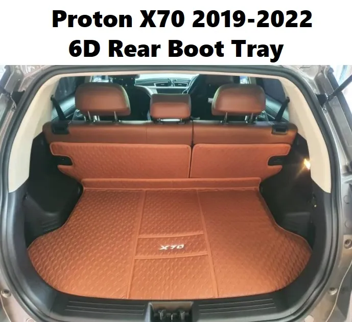 Proton X70 2019-2022 6D Leather Rear Boot Cargo Car Floor Mats 3pcs ...