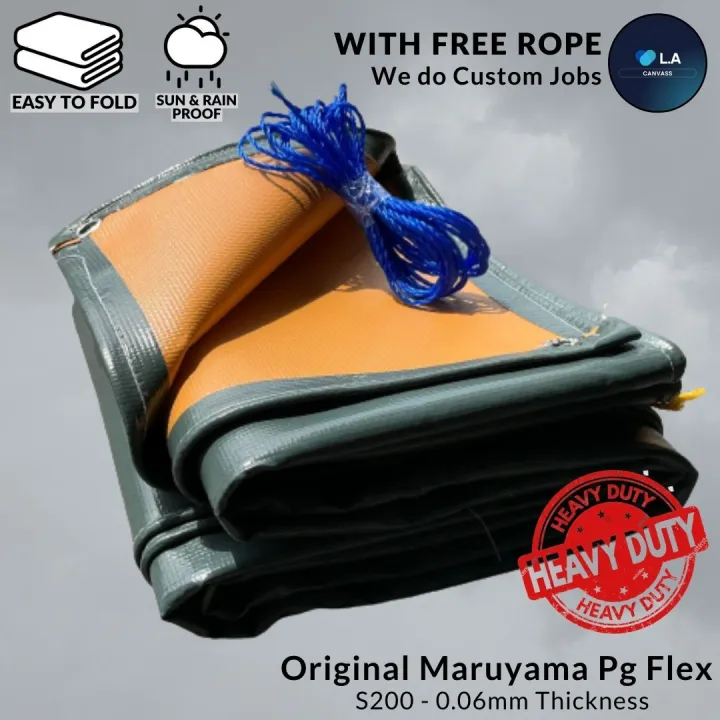 WITH NYLON ROPE! 6x15FT *S200 ORIGINAL MARUYAMA PG FLEX TRAPAL | LONA ...