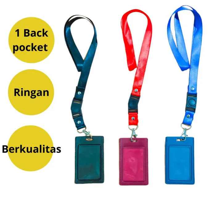 TOPLA ID Card Kulit + Tali Gantung Leher Cantol Kerja Keren Gantungan ...