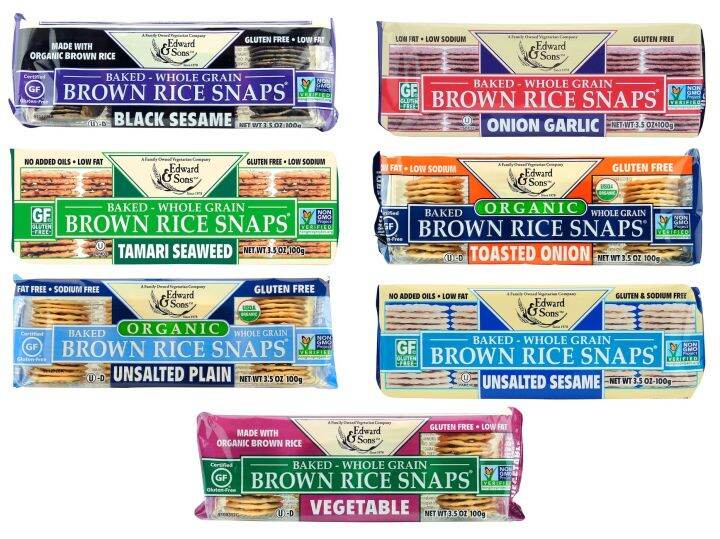 [PRE-ORDER] EDWARD & SONS BAKED WHOLE GRAIN BROWN RICE SNAPS 100G ...