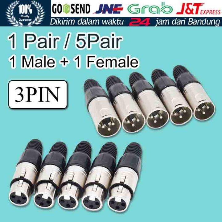 Paket Konektor Mic XLR Male + Female SOUNDMAX JACK SM-3MX SOCKET SM-3FX | Lazada Indonesia