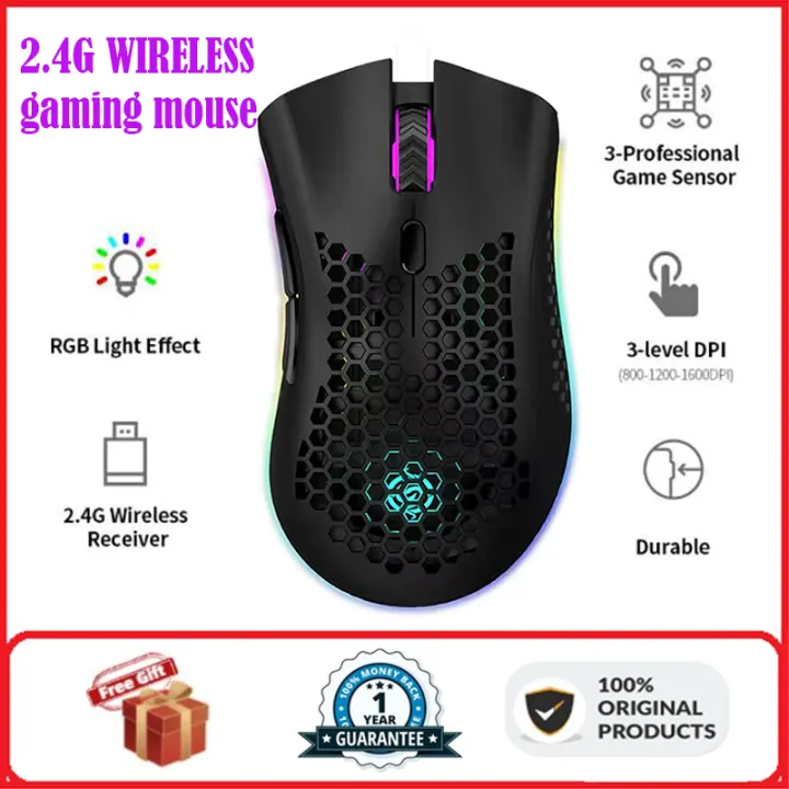 【Manila In Stock】Skeleton honeycomb mouse 2.4G Wireless Gaming Mouse ...