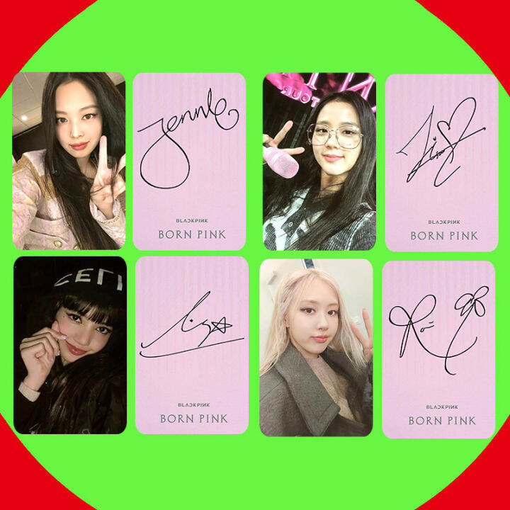 BlackPink Photo Cards Blackpink Born Pink Vinyl Photo Cards Lisa Jennie ...