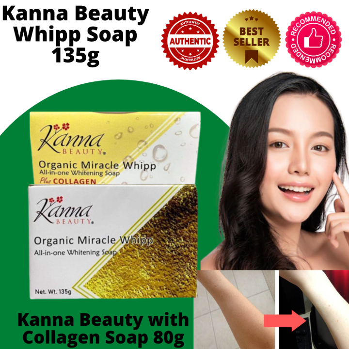 Kanna Beauty Whipp Soap 135g/ Kanna Beauty with Collagen Soap 80g ...