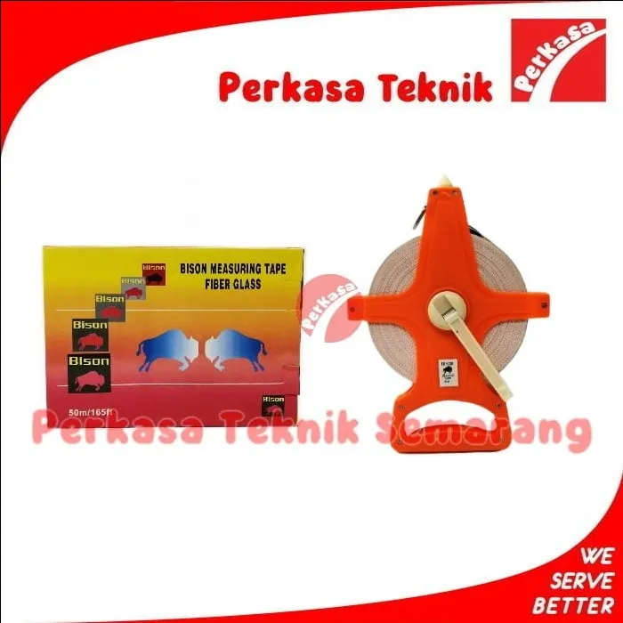 Bison Meteran Rol T Fiberglass Roll Meter Fiber 30M/50M/100M | Lazada ...