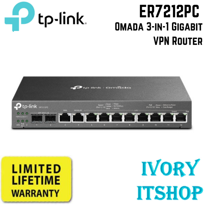 TP Link ER7212PC Omada 3-in-1 Gigabit VPN Router | Lazada.co.th
