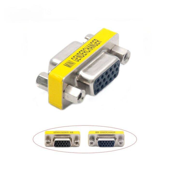 D-Sub DB15 VGA Connector Adapter 15Pin Joint Serial Port Female To Female Gender Changer ...