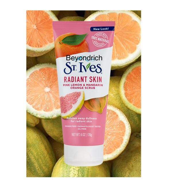 St. ives Radiant Skin Pink Lemon Mandarin Orange Scrub Cleanser Facial ...