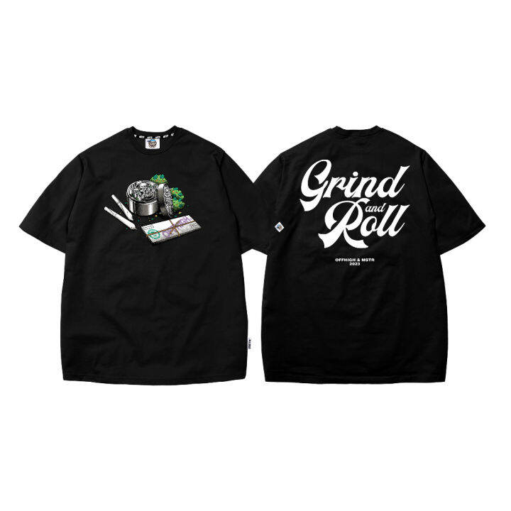 Factory Outlet Mstr Co X Offhigh Time Off Collection Grind And Roll Men T Shirt Black