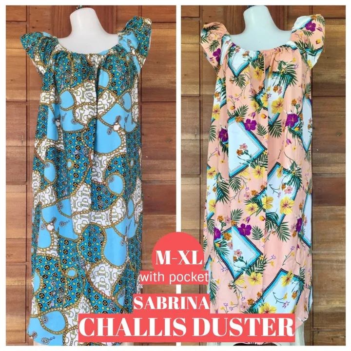 Challise Duster pambahay with pocket XL-XXL plus size | Lazada PH