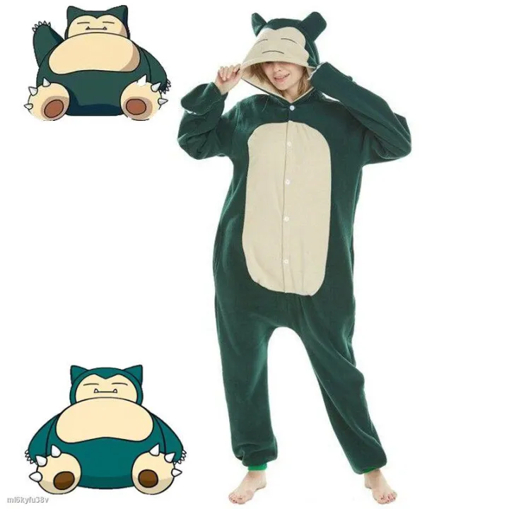 【Ready Stock】Anime Pokemon Kigurumi Snorlax Cosplay Costume Pajamas ...