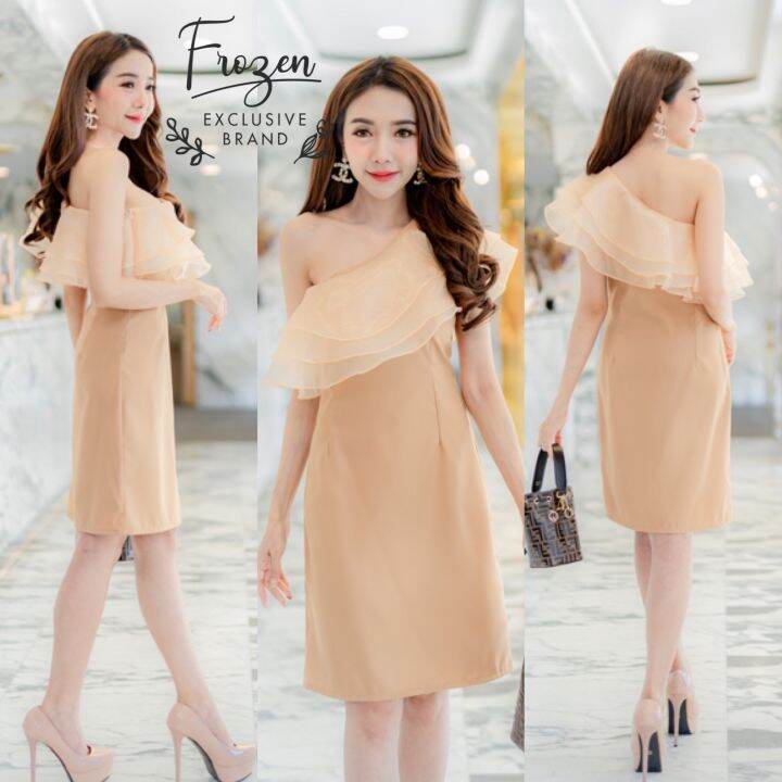 Aya_shop เสื้อผ้าผู้หญิง ชุดไปงาน สีน้ำตาล พร้อมส่ง | Lazada.co.th