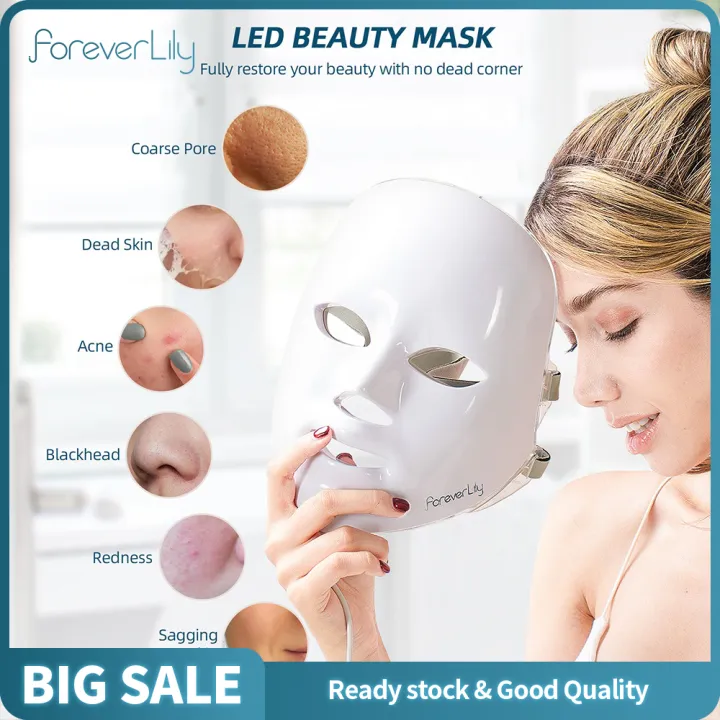 foreverlily หน้ากากความงาม LED ฟื้นฟูผิว ดูแลผิวหน้า ต่อต้านวัย ไม่มี ...