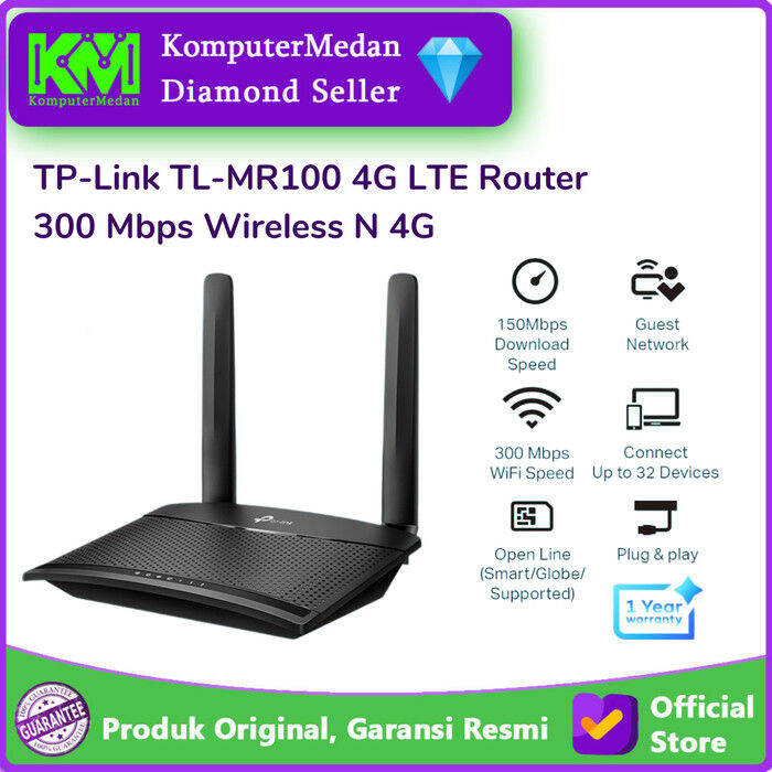 Tp-link TL-MR100 4G LTE Router 300 Mbps Wireless N 4G Router MR100 | Lazada Indonesia