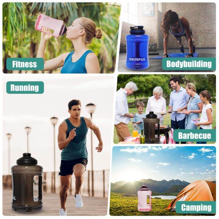 Gemful ขวดน้ำ 2.5ลิตร ขวดน้ำพลาสติกพกพา พร้อมหูหิ้ว กระบอกน้ำ ...