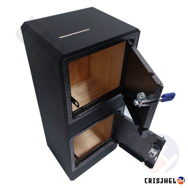 Dual door Black Alkansya Vault ipon challenge multi purpose box | Lazada PH