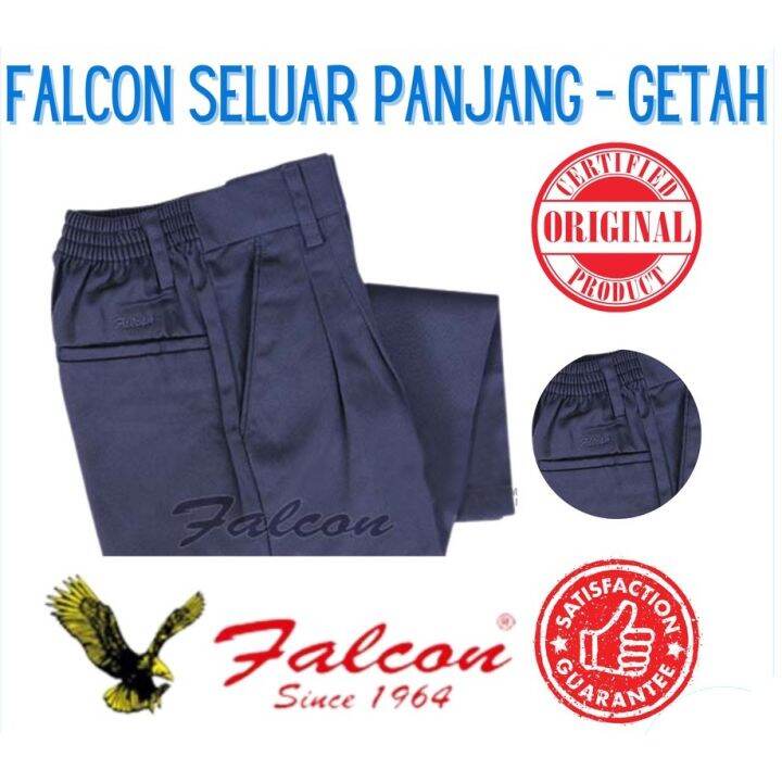 Seluar Panjang Sekolah Rendah Biru Tua Getah jenama falcon (668EX ...