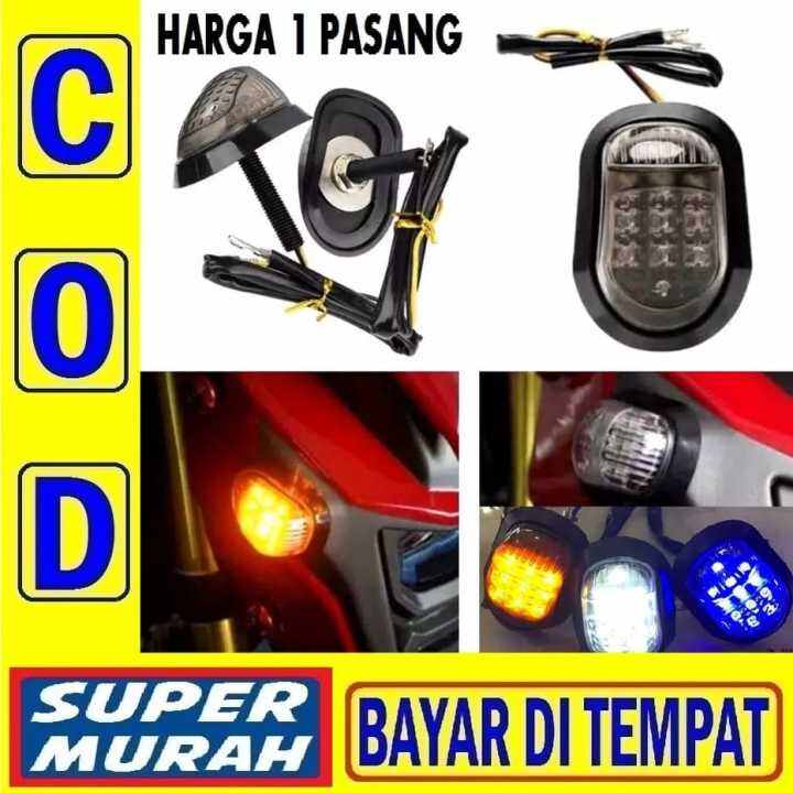 Sein Fairing LED Lampu Sen Tempel Oval Menyala Kuning Universal | Lazada Indonesia