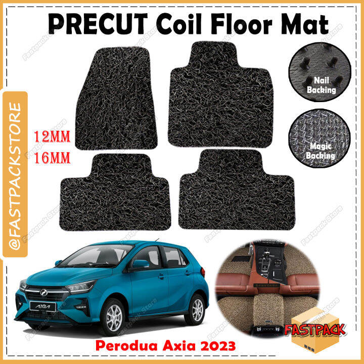 For Perodua Axia 2023 PRECUT PVC Coil Floor Mat 12mm 16mm Nail Magic ...