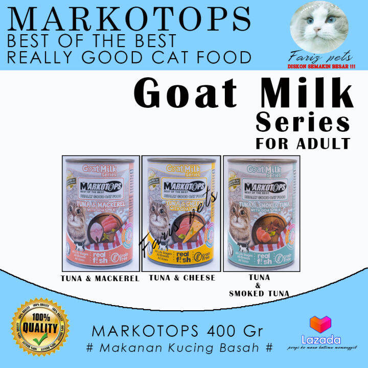 MARKOTOPS GOAT MILK 400G MAKANAN KUCING BASAH FOR ADULT | Lazada Indonesia