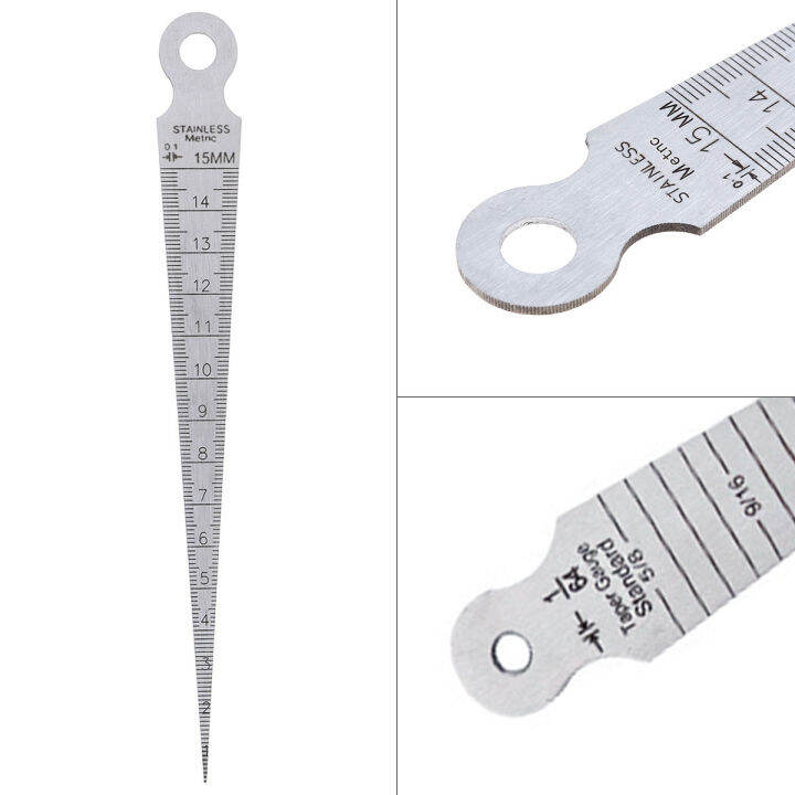 Stainless Steel Wedge Feeler Aperture Gauge with Imperial / Metric ...