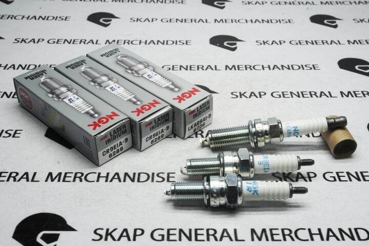 NGK LASER IRIDIUM SPARK PLUG SET - LKAR8AI-9 CR9EIA-9 - ROUSER NS200 • RS200 • DOMINAR 400 ...