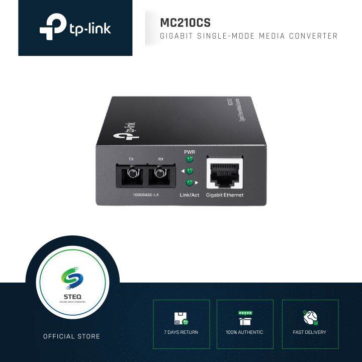 STEQ TP-Link MC210CS Gigabit Single-Mode Media Converter (Black) | Lazada PH