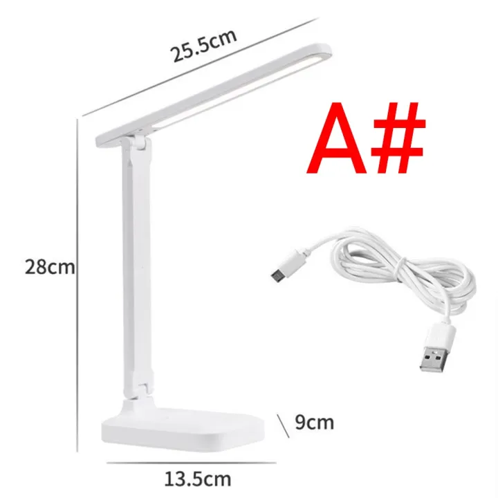 【VbTPnxfx】LED Foldable Study Lamp USB Rechargeable Desk Lamp Dimmable ...