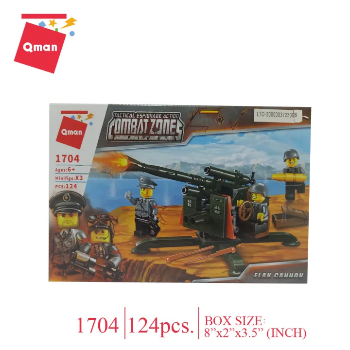 QMAN BRICKS- COMBAT ZONE TACTICAL ACTION - FLAK CANNON (1704) | Lazada PH