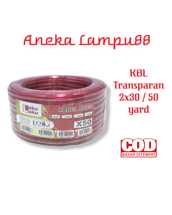 KABEL AUDIO TRANSPARAN 2X30 / 50 YARD - KABEL LISTRIK - KABEL ...