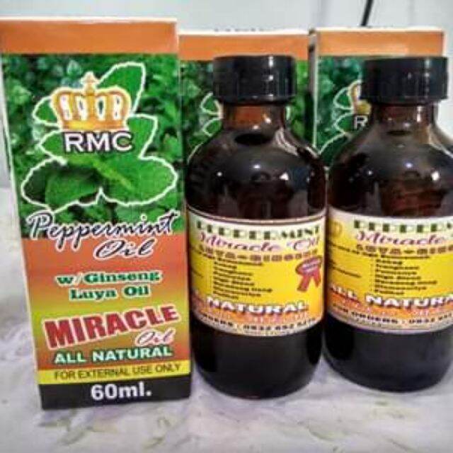 Miracle oil pepermint oil w/ ginseng luya oil all natural 60ml | Lazada PH