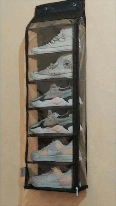 Rak Tempat Penyimpanan Sepatu Gantung Susun Tertutup Tempel Dinding ...