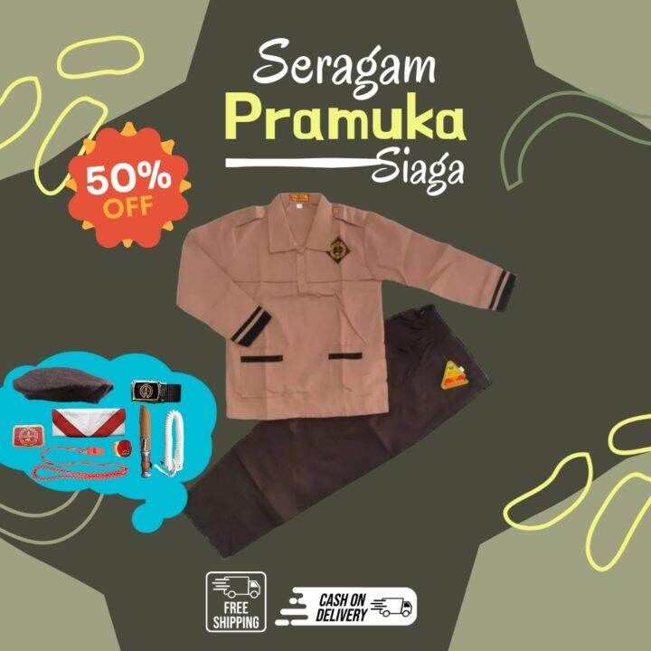 seragam dan atribut pramuka anak siaga laki laki cowok sd kelas 1 2 3 4 ...