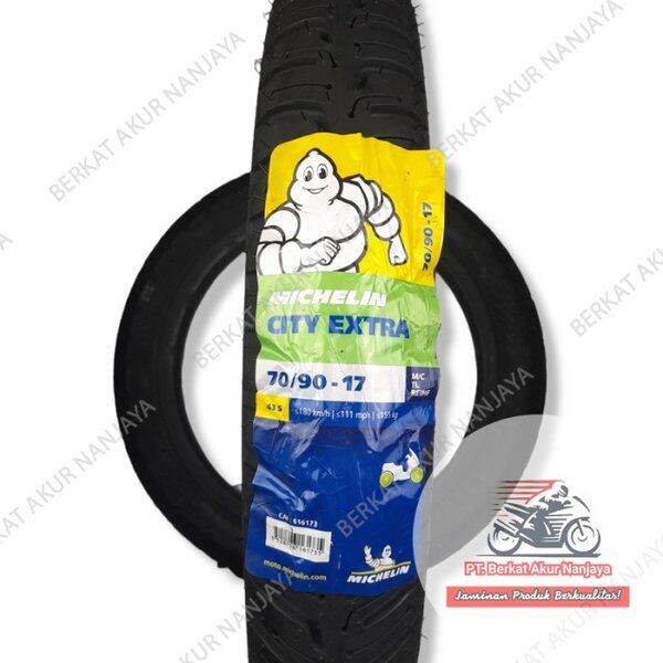 Ban Motor Bebek 70/90 Ring 17 Michelin City Extra TUBELESS untuk Supra ...