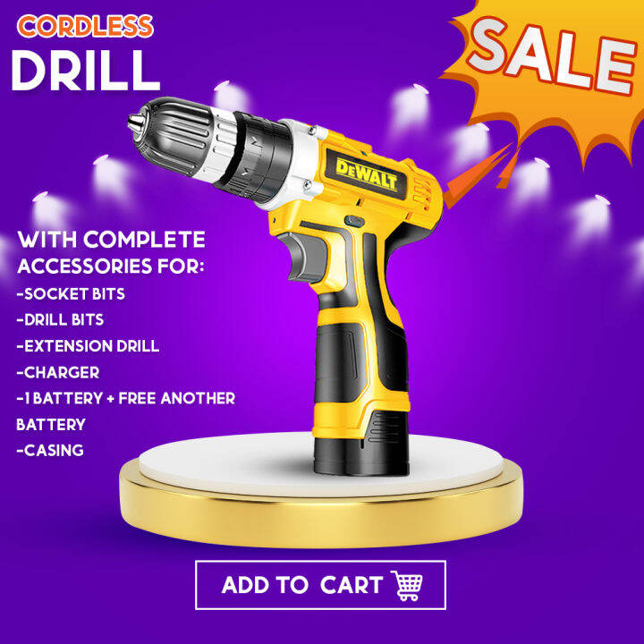 12v Rechargeable Screwdriver Mini Cordless Screw Driver With Black Case